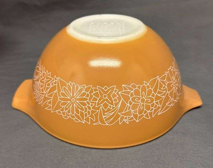 Two Pyrex Mixing Bowls with Floral Designs - Metzger Property Services, LLC