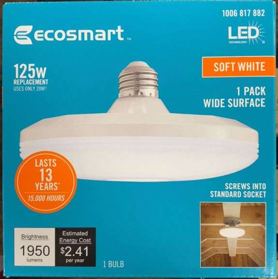 EcoSmart 125-Watt Equivalent Wide Surface Non-Dimmable LED Light Bulb ...