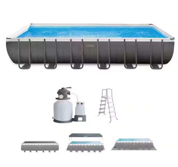Intex Ultra XTR 24 ft. x 12 ft. Rectangular 52 in. Hard Side Above ...
