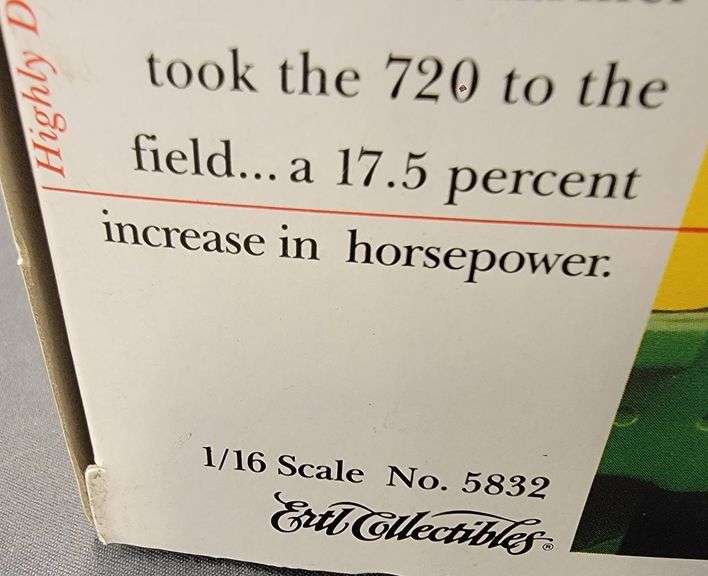 John Deere Model 720 Diesel Tractor by Ertl, 1/16 Scale - Metzger ...