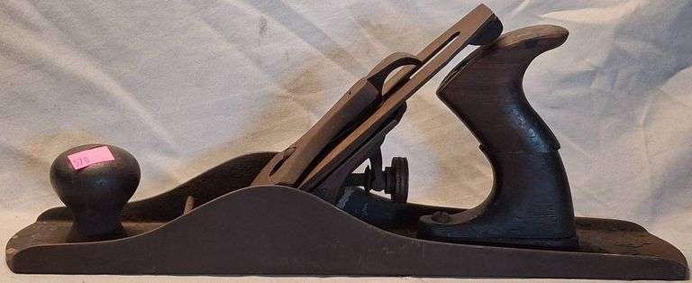 Two Cast Iron Bench Planes with Wood Handles 9″ & 13″ (one handle is ...