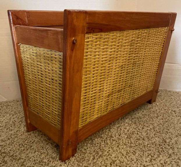 Basketweave Paneled Storage Box with Wood Frame, 16x9x12 - Metzger ...