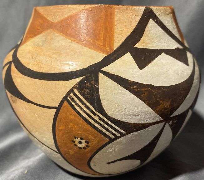 Handcrafted Polychrome Pottery Jar with Geometric Design, Acoma, New ...