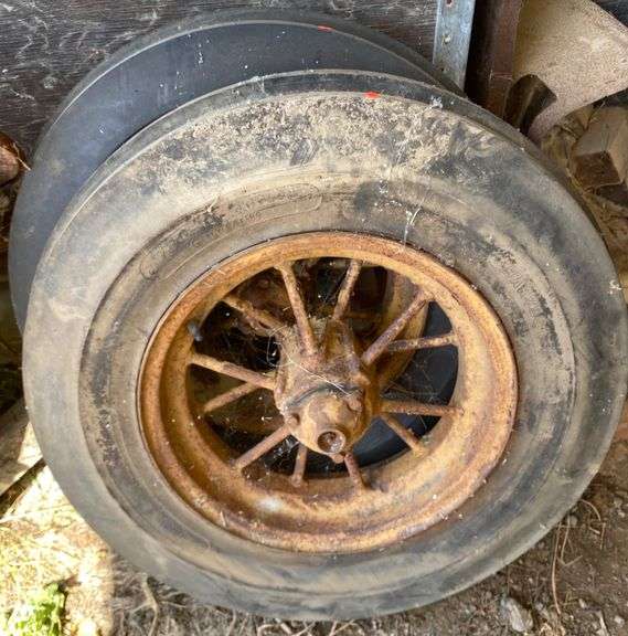 Two Steel-Spoke Wheels with Tires Marked ‘Front Tractor’ - Metzger ...