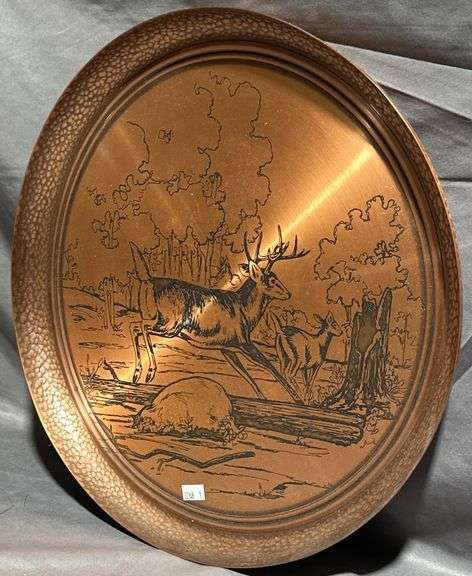 Hand-Wrought Copper Tray by Fantasy Copperware, 15-Inch Diameter ...