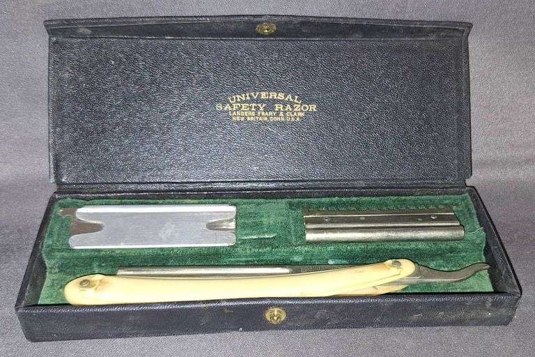 Universal safety Straight Razor with Bone Handle and Metal Blade in ...