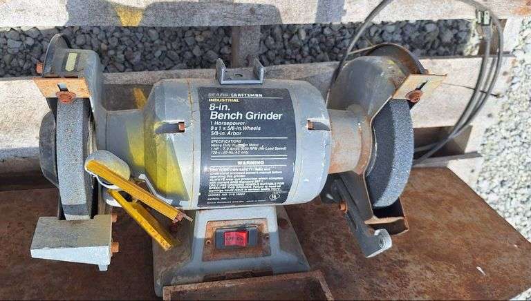 Sears 8-Inch Bench Grinder with Pedestal Base, works - Metzger Property ...