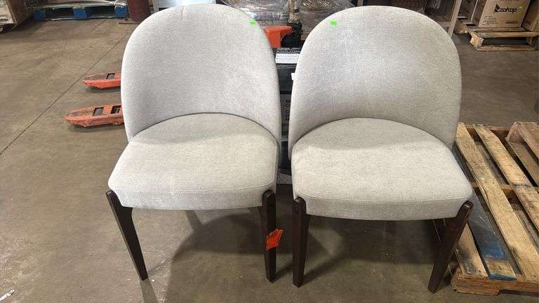 2- Poly and Bark Pietta Luna Grey Fabric Dining Chair Set of 2 ...