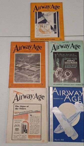 Five 1930s Airway Age Magazines Featuring Aviation Industry Content ...