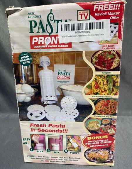 Mark Anthony’s Pasta Pronto Gourmet Pasta Maker with Attachments ...
