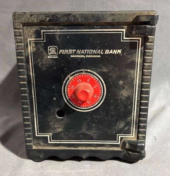 First National Bank Metal Safe with Combination Dial - Metzger Property Services, LLC