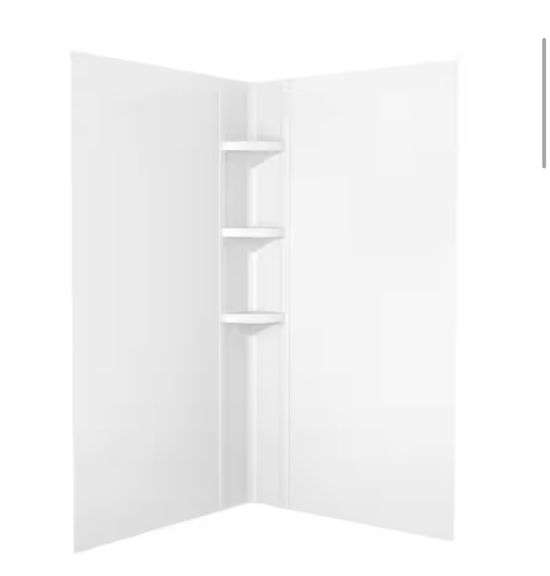 Delta 38 in. W x 70.63 in. H 3-Piece Glue Up Corner Shower Wall ...