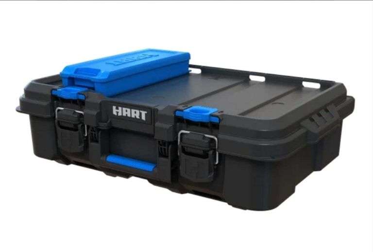HART Stack System Tool Box with Small Blue Organizer & Dividers, Fits ...