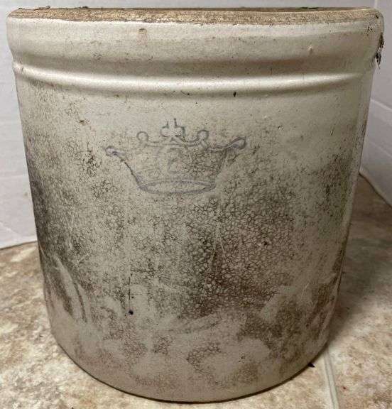 #2 Crown Stoneware Crock, 9-Inch Diameter and Height - Metzger Property ...