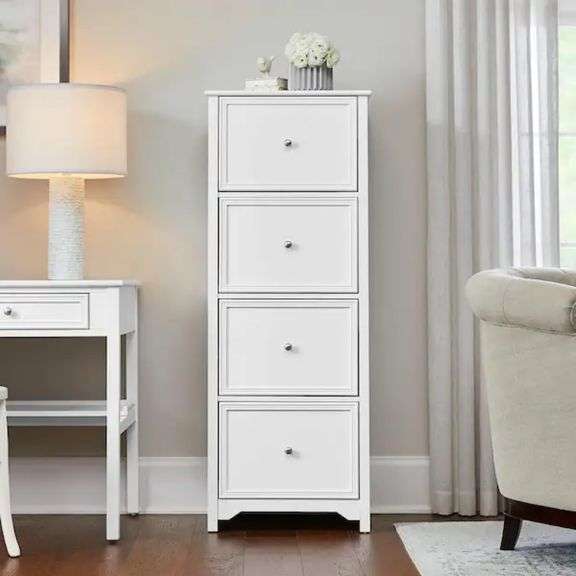 Home Decorators Collection Bradstone 4 Drawer White File Cabinet ...