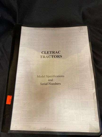 Cletrac Tractors Model Specifications and Serial Numbers Booklet ...