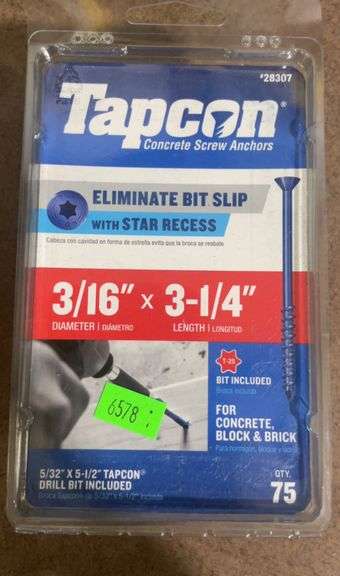 Tapcon 3/16 in. x 3-1/4 in. Star Flat-Head Concrete Anchors (75-Piece) - Metzger Property ...