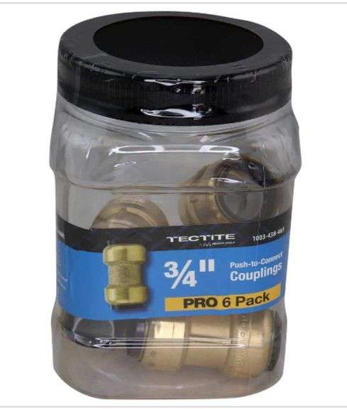 Tectite 3/4 in. Brass Push-To-Connect Coupling Pro Pack (6-Pack ...