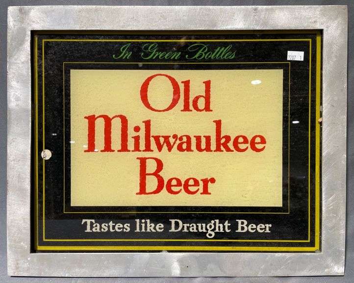 Old Milwaukee Beer Advertising Sign with Metal Frame - Metzger Property ...