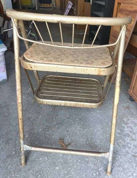 Metal Two-Step Folding Stool with Handle - Metzger Property Services, LLC