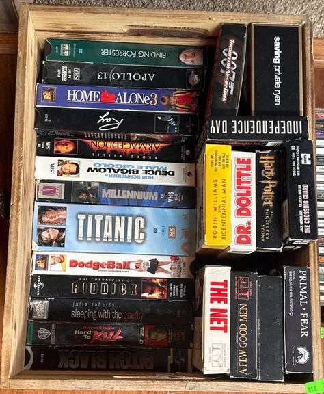 VHS Tapes and Compact Discs in Crates - Metzger Property Services, LLC