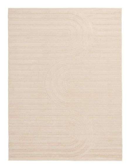 StyleWell Oathil 6 ft. x 8 ft. Cream Geometric Polyester Area Rug ...