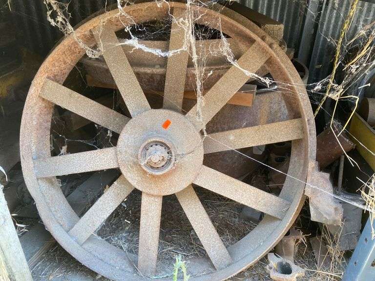 Skid of Steel Wheels with Rusted Finish - Metzger Property Services, LLC