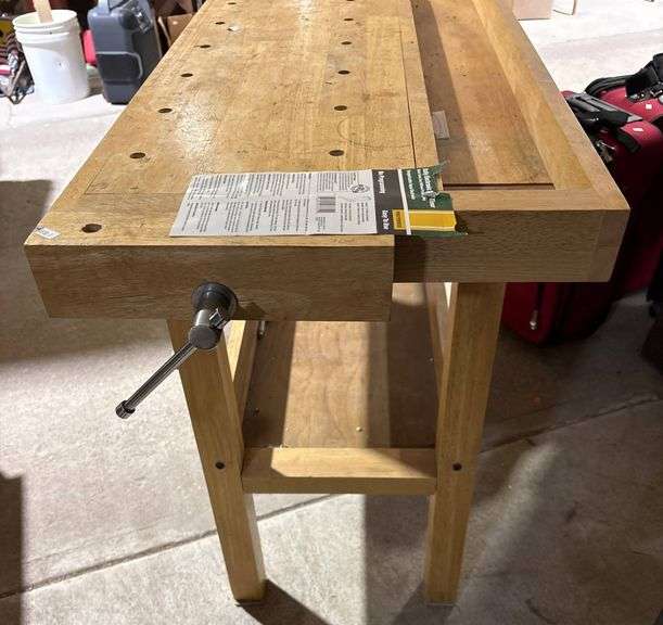 WhiteGate Workbench With Vise and Storage Drawer 58×19.5×34″ - Metzger ...