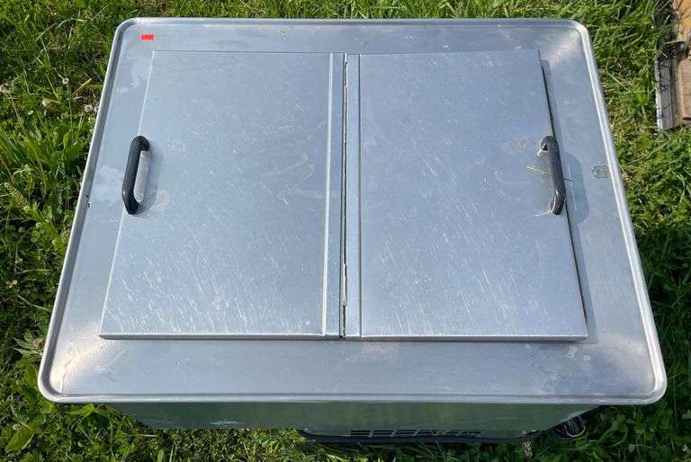 Galvanized Metal Dual-Lid Storage Bin with Internal Tray - Metzger ...