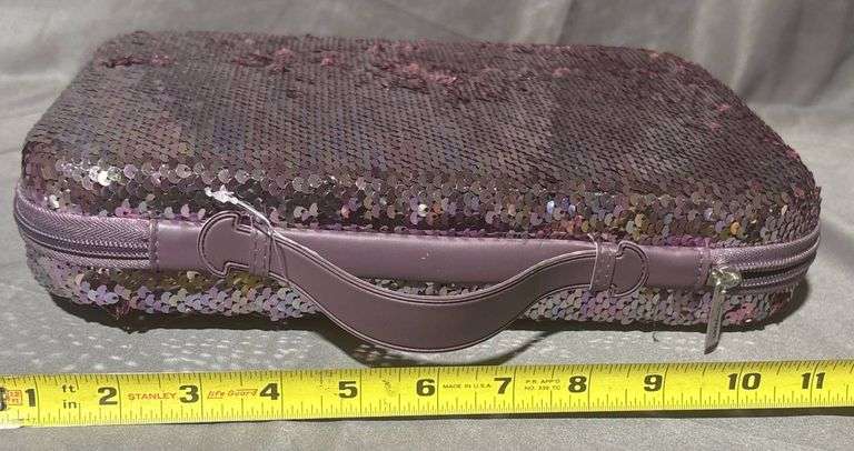 Mary Kay Purple Sequin Carrying Case with Makeup Organizers and Mirrors ...