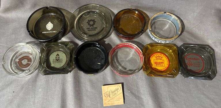 Glass Advertising Ashtrays with Logos and Branding Including Western ...