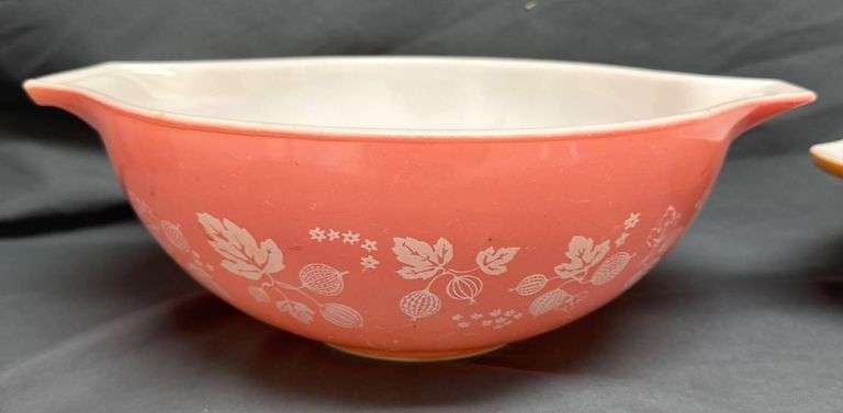 Two Pyrex Mixing Bowls with Floral Designs - Metzger Property Services, LLC
