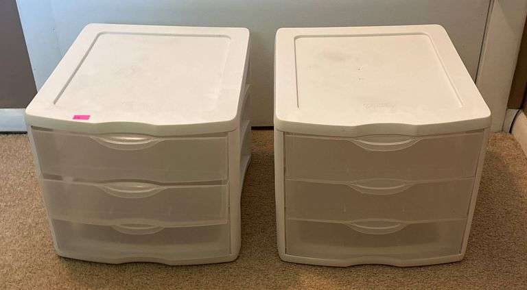 Stackable Plastic Storage Drawer Units with Three Compartments Each ...