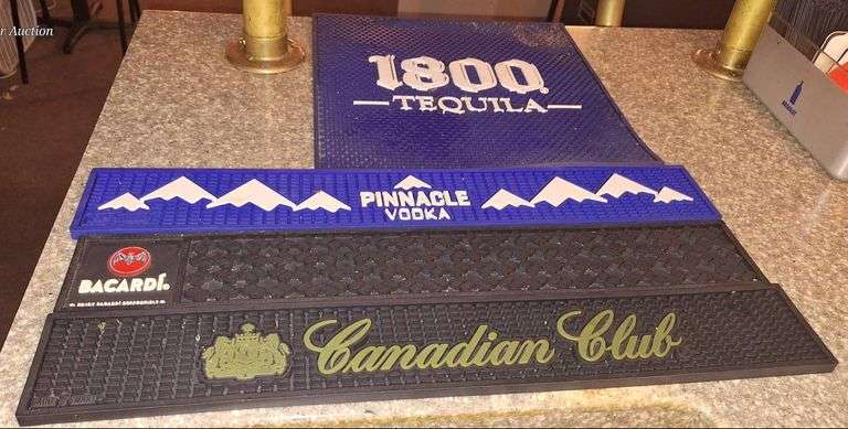 Four Branded Bar Service Mats Featuring Bacardi, Canadian Club ...