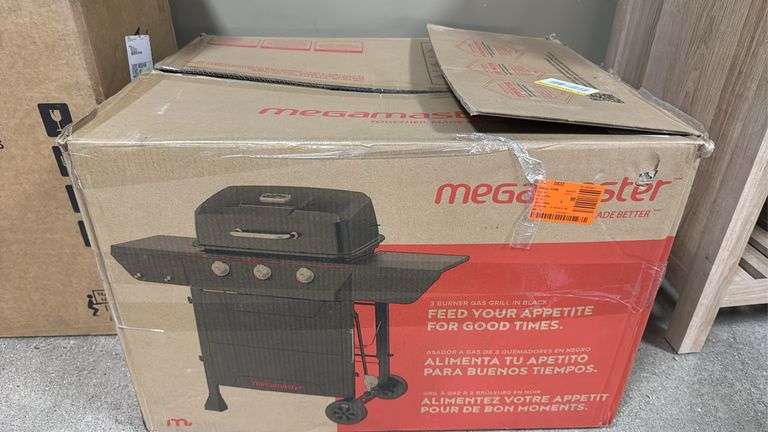 Megamaster 3-Burner Propane Gas Grill in Black with Cover - Metzger ...