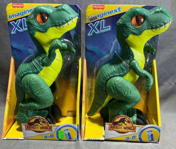 Two Fisher-Price Imaginext XL Jurassic World T-Rex Figures in Packaging ...