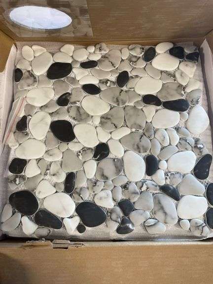 6-sunwings Pebble Grey 12 in. x 12 in. Mosaic tile Recycled Glass ...