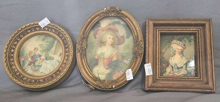 Three Framed Portrait Prints with Ornate Frames, 5-6″ - Metzger ...