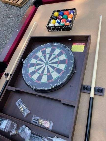 Barrington Billiards pool table set with wall rack and dart board 90 ...