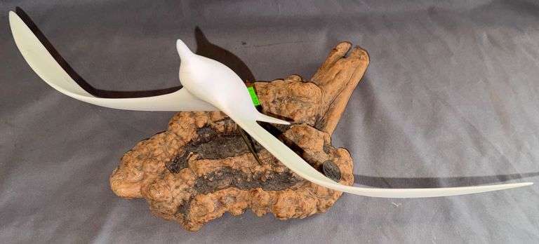 Carved Bird Sculpture on Natural Burl Base made by John Perry - Metzger ...