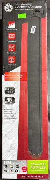 GE TV Mount Antenna with 4K Full HD Capability and 40-Mile Range ...