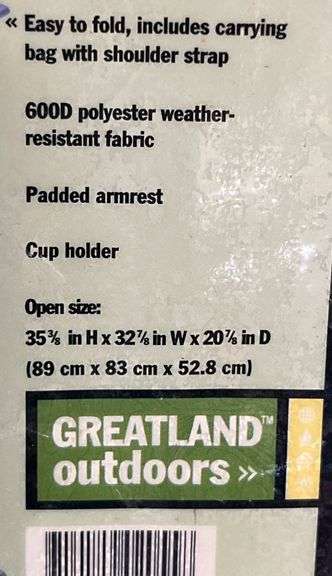 Folding Camping Gear Including Stansport Cot and Greatland Chair ...