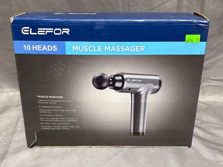 Elefor 10-Head Muscle Massager With Carrying Case and Accessories ...