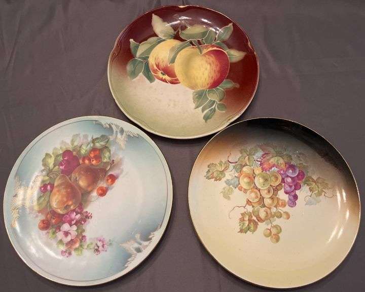 Three Porcelain Plates with Fruit Motifs inc. K&G and Austria - Metzger ...