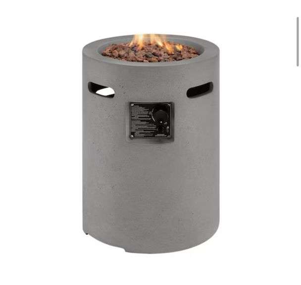 Hampton Bay Pendra 19.5 in. W 32000 Btu Stone Propane Outdoor with Lava ...