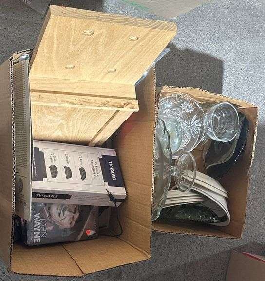 TV Ears Kit, John Wayne DVD, Glassware, and Plates - Metzger Property ...