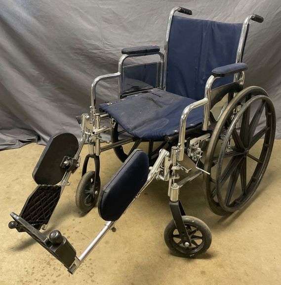 Manual Wheelchair with Blue Upholstery and Chrome Frame - Metzger ...