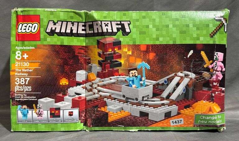 LEGO Minecraft The Nether Railway (21130) Boxed Set, 387 Pieces ...
