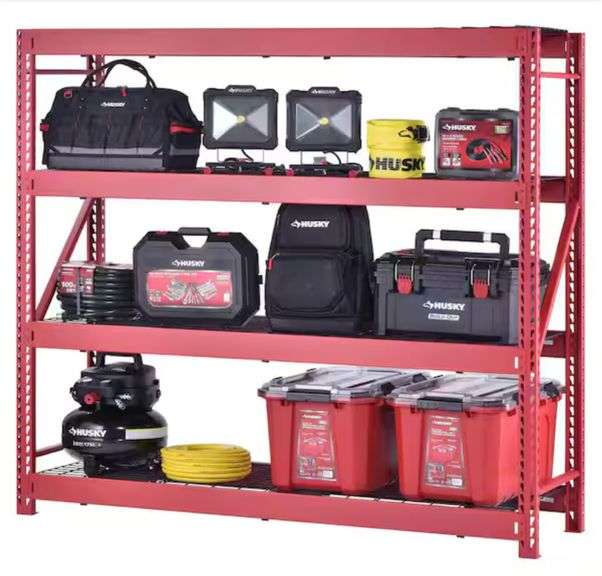 Husky 4-Tier Industrial Duty Steel Freestanding Garage Storage Shelving ...