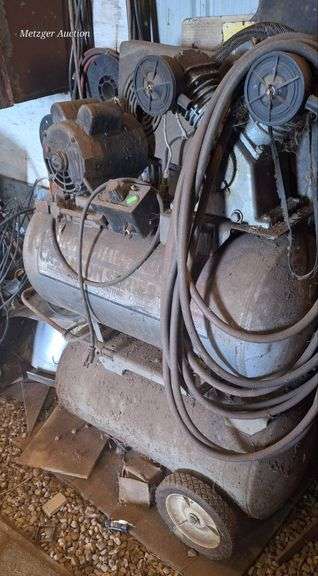 Homemade Double Tank Air Compressor with Motor and Hoses Including ...